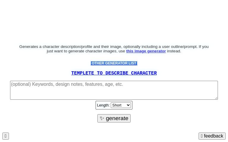AI CHARACTER DESCRIPTION GENERATOR