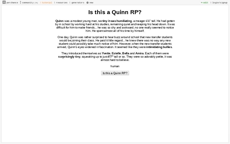 Is this a Quinn RP? ― Perchance Generator