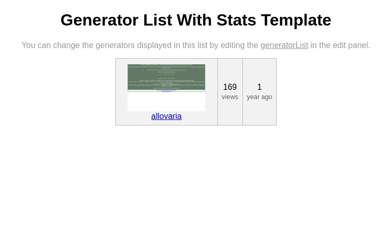 Generator List With Stats Template