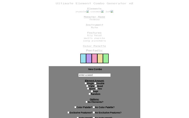 Element Combo Generator V2