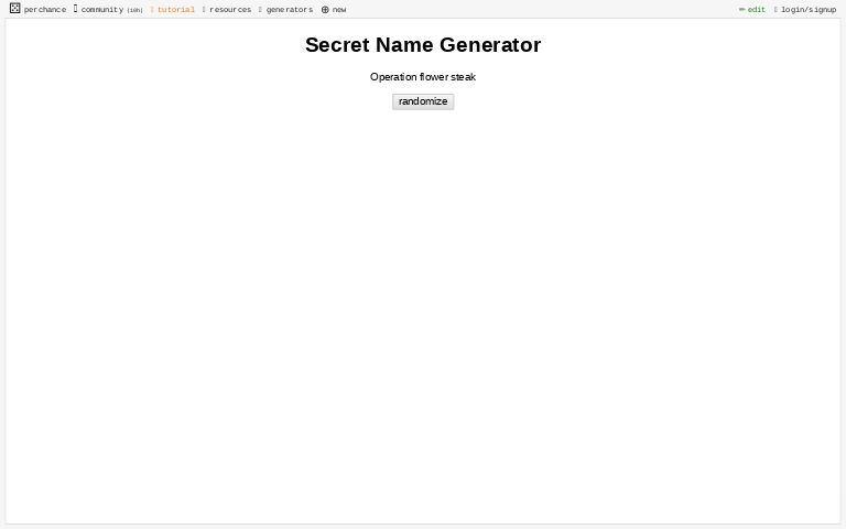 Secret Name Generator
