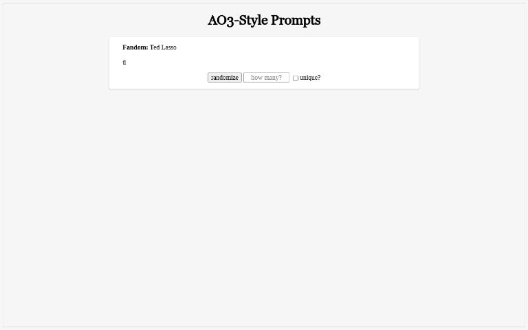 AO3-Style Prompts ― Perchance Generator