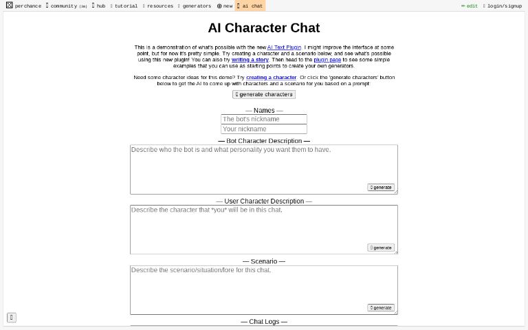AI Character Chat (free, no sign-up, unlimited)