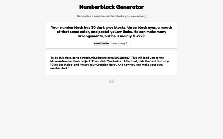 Numberblock Generator