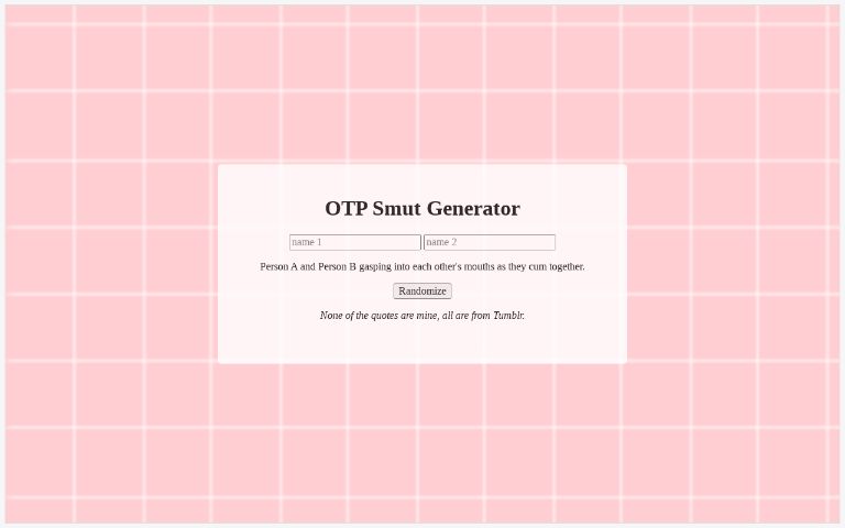 OTP Smut Generator ― Perchance