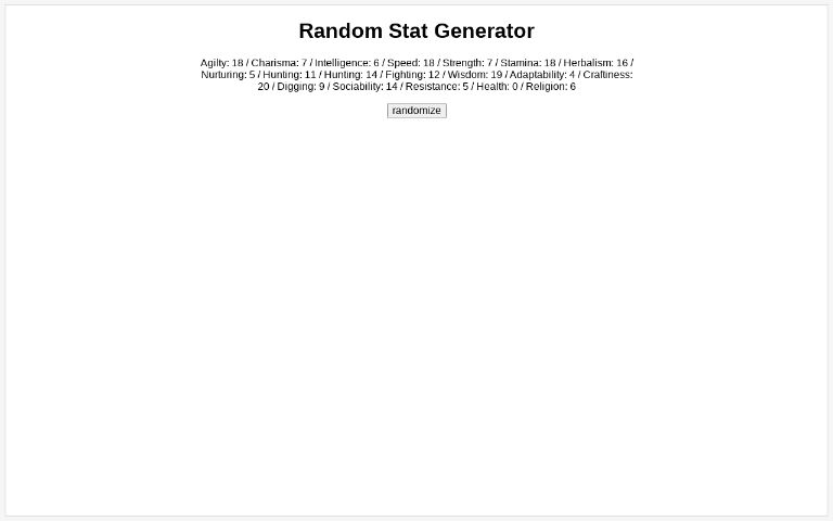 Random Stat Generator
