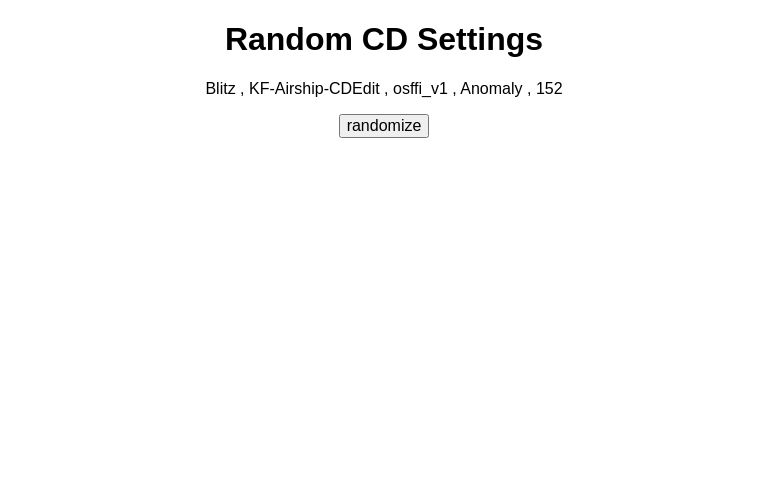 Random CD Settings ― Perchance Generator