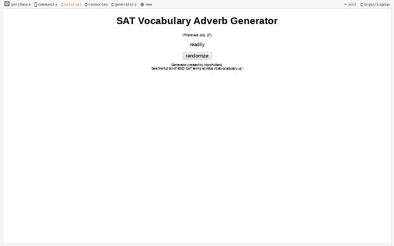 SAT Vocabulary Adverb Generator