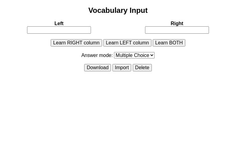 Vocabulary Input ― Perchance Generator