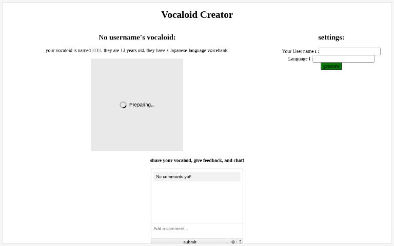 vocaloid ― Perchance Generator