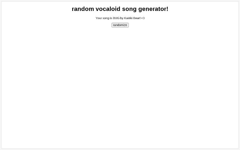 random vocaloid song generator!