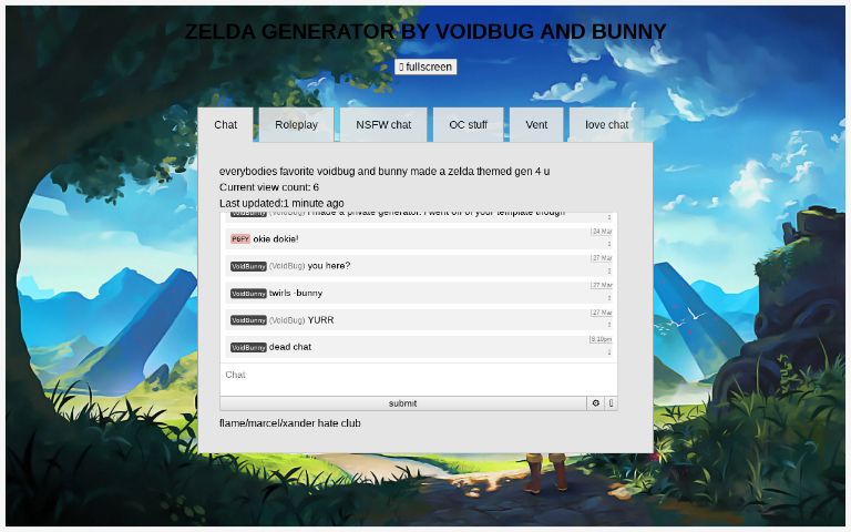 ZELDA GENERATOR BY VOIDBUG AND BUNNY