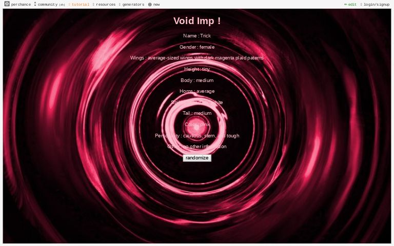 Void Imp ! ― Perchance Generator