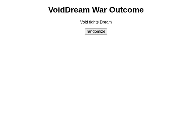VoidDream War Outcome ― Perchance Generator