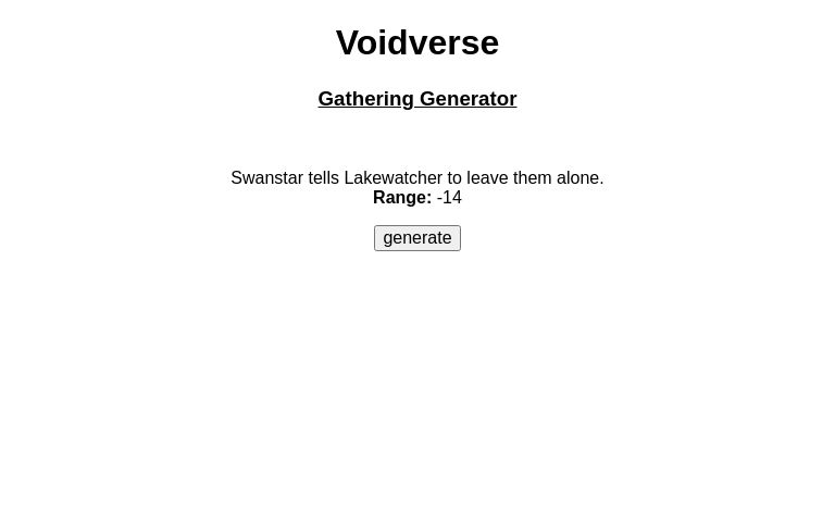 Voidverse ― Perchance Generator