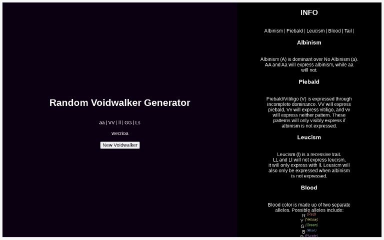 Random Voidwalker Generator