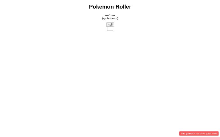 Pokemon Roller ― Perchance Generator