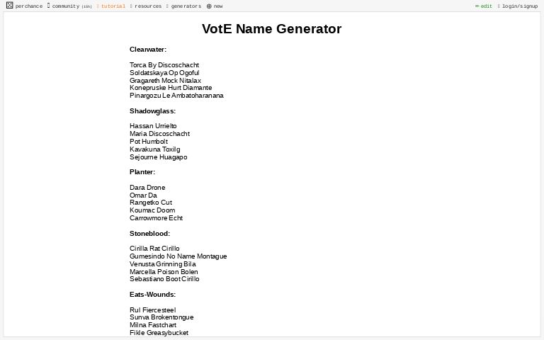 VotE Name Generator