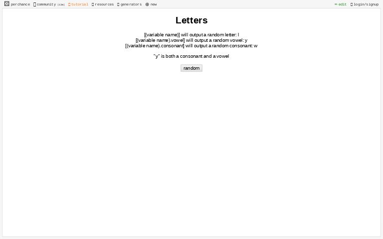 Letters ― Perchance Generator