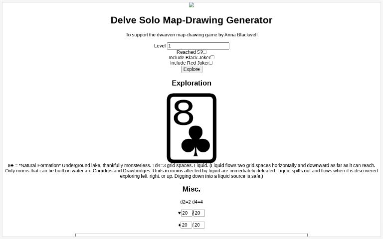 Delve Solo Map-Drawing Generator ― Perchance