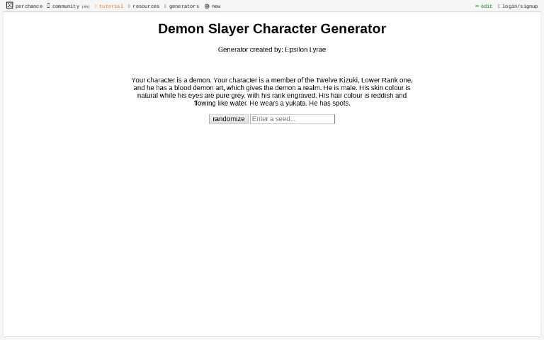Demon Slayer Character Generator