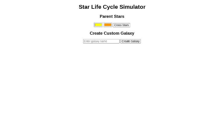 Star Life Cycle Simulator ― Perchance Generator