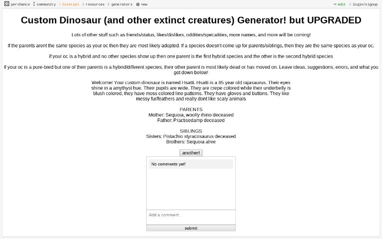 Custom Dinosaur (and other extinct creatures) Generator! but UPGRADED