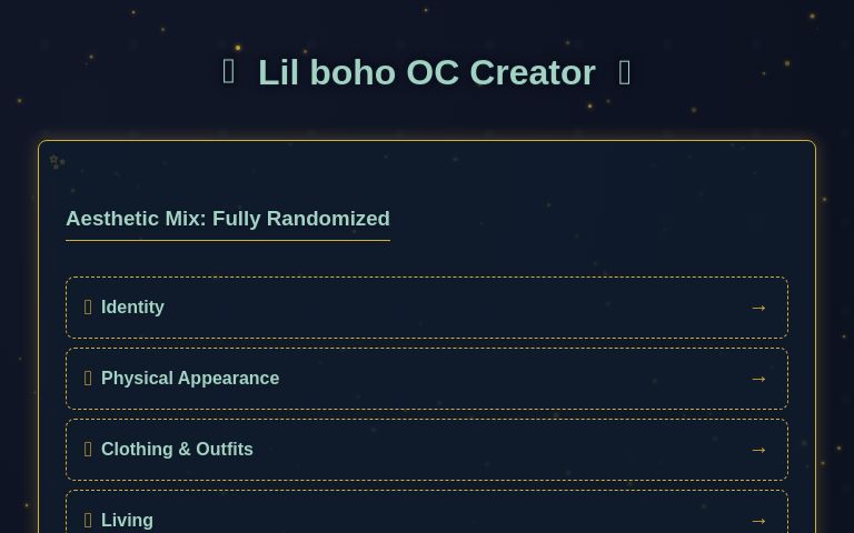 Lil boho OC Creator ― Perchance Generator