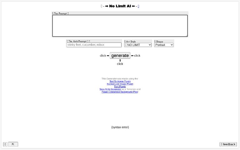 No Limit AI (Free, No Sign-up, No Limits) ― Perchance Generator