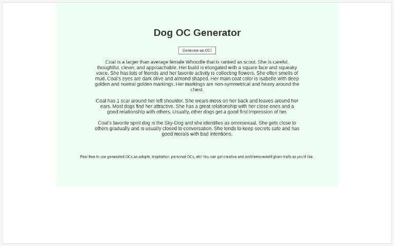 Dog OC Generator