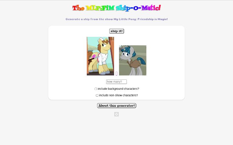 The MLP:FiM Ship-O-Matic! ― Perchance Generator