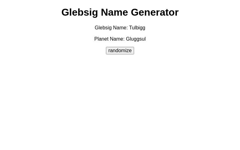 Glebsig Name Generator