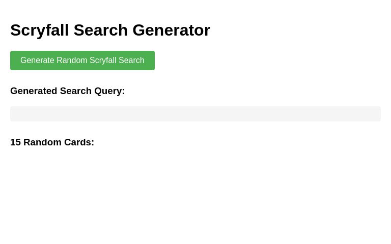 Scryfall Search Generator