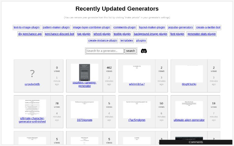Recently Updated Generators