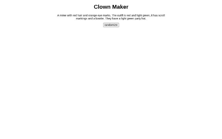 Clown Maker ― Perchance Generator