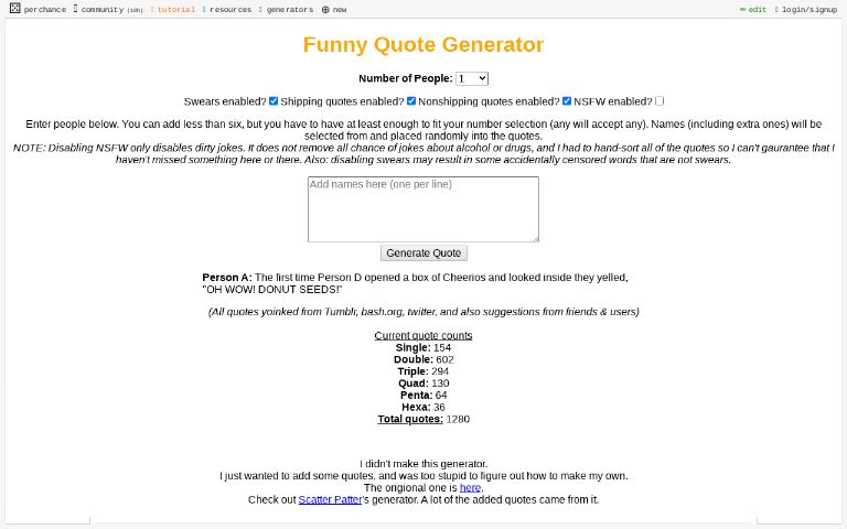 Funny Quote Generator