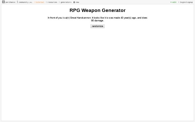 RPG Weapon Generator