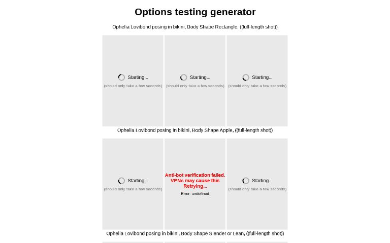 Options testing generator