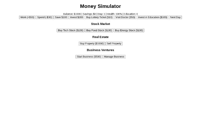 Money Simulator ― Perchance Generator