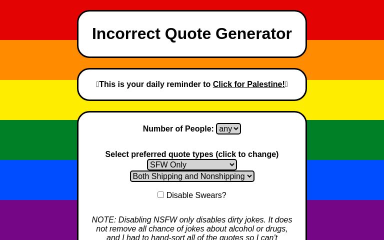 Incorrect Quote Generator