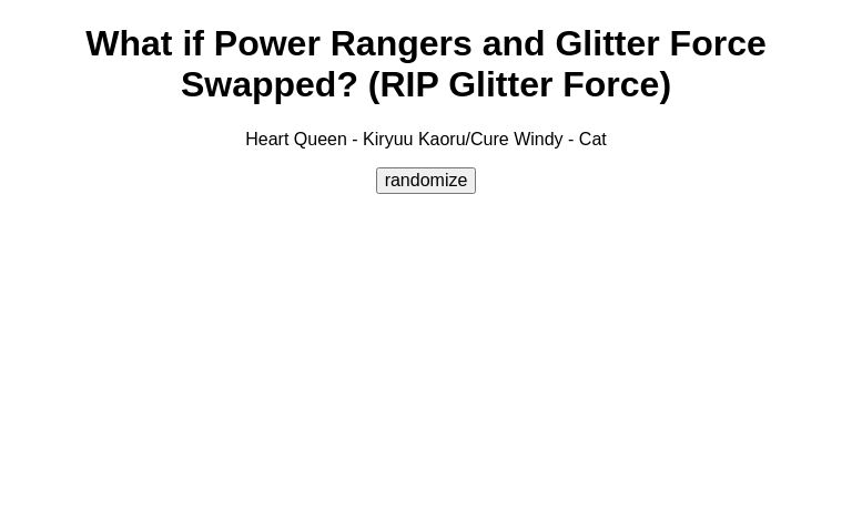 What if Power Rangers and Glitter Force Swapped? (RIP Glitter Force) ― Perchance Generator