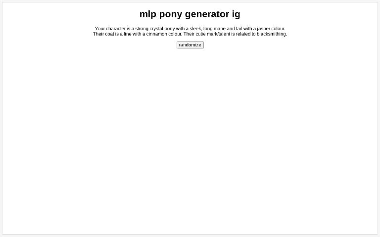 mlp pony generator ig