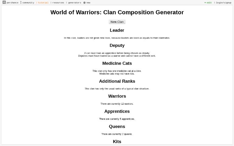 World of Warriors: Clan Composition Generator