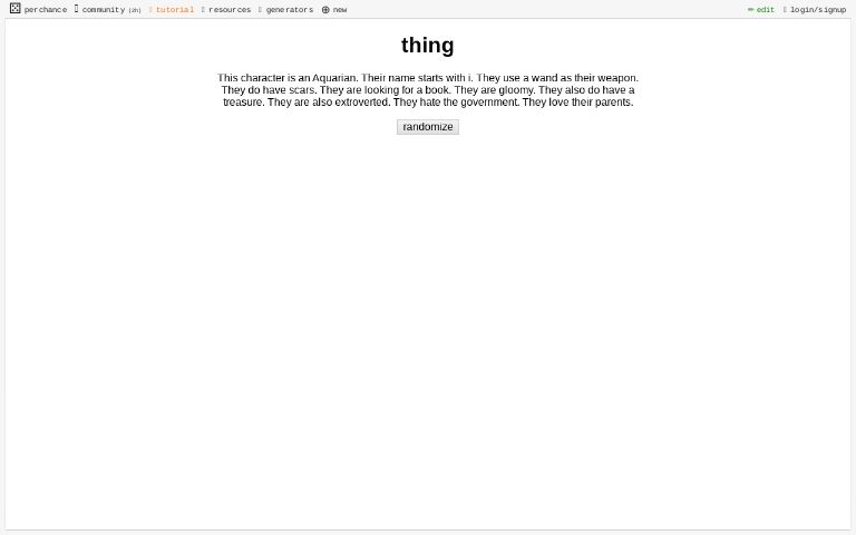 thing ― Perchance Generator