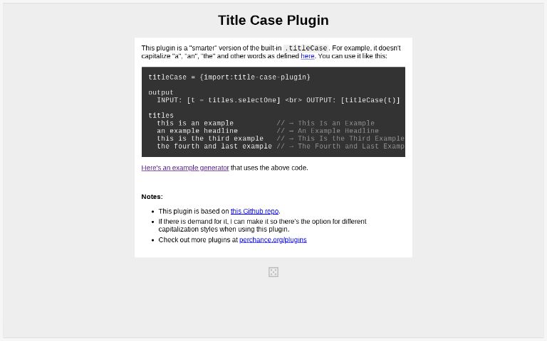 Title Case Plugin