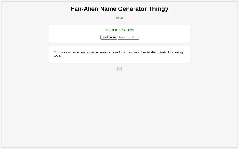 Fan-Alien Name Generator Thingy