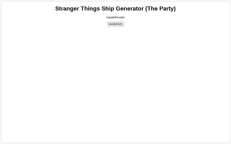 Stranger Things Ship Generator (The Party)