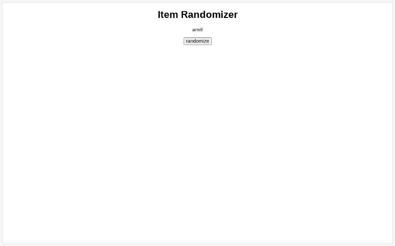 Item Randomizer ― Perchance Generator