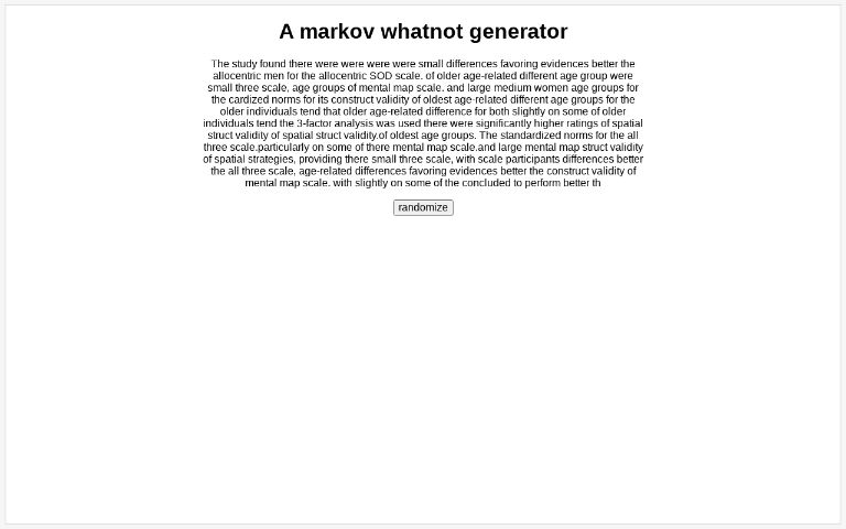 A markov whatnot generator