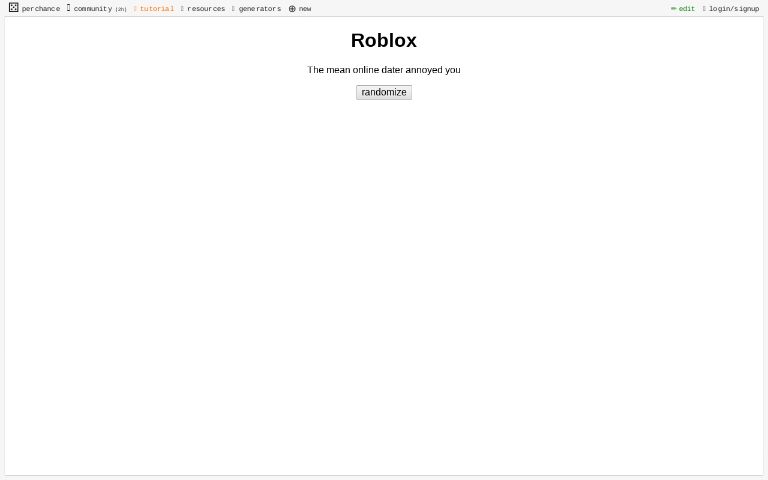 Roblox ― Perchance Generator